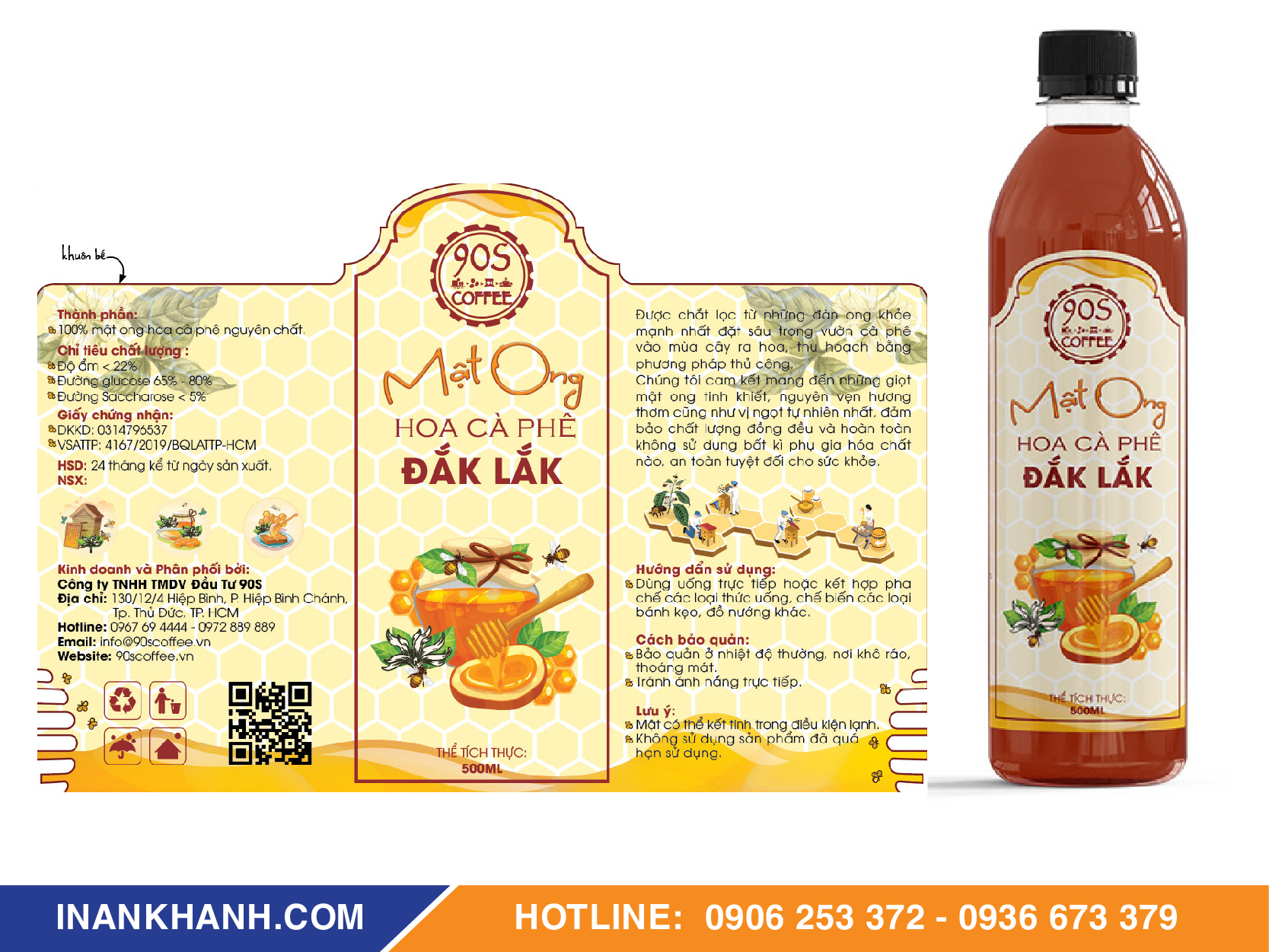 In Tem Nhãn Mật Ong Theo Yêu Cầu - Thiết Kế Đẹp - Giá Tốt
